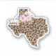 Texas State Leopard Print With Flowers Sticker | Zazzle