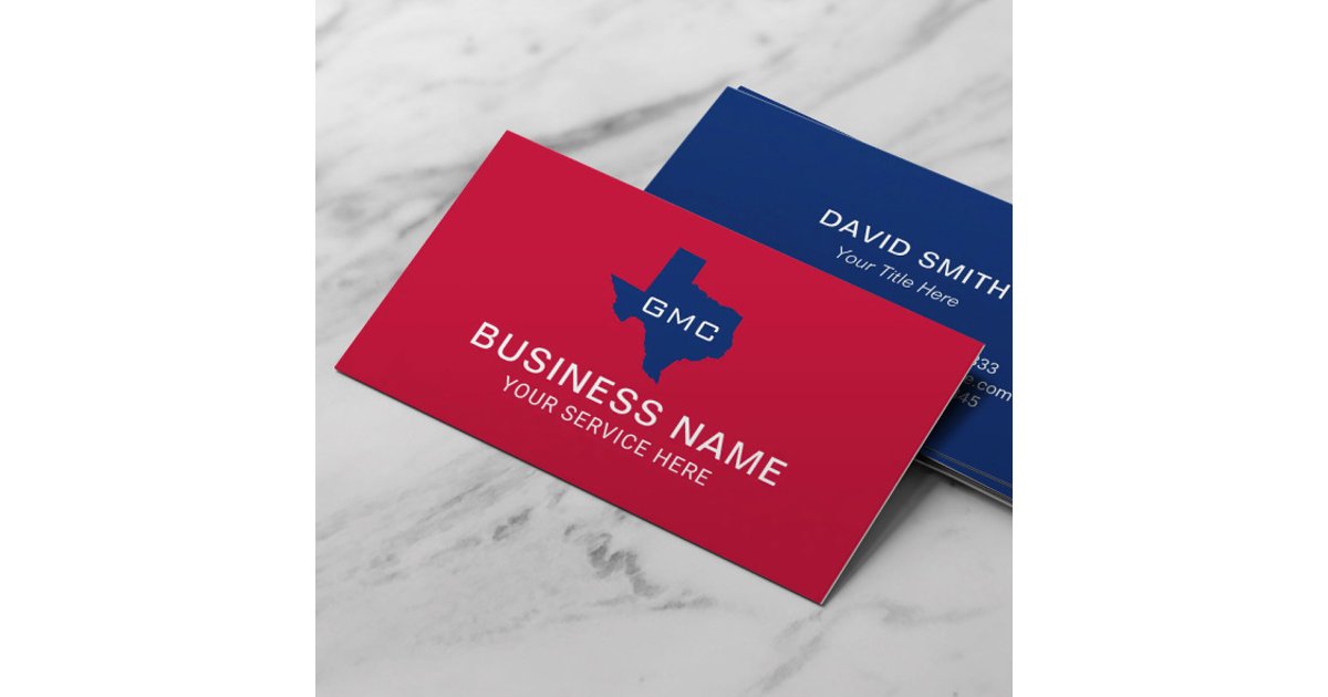 Texas State Logo Professional Blue & Red Business Card | Zazzle