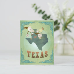 Texas State Map – Green Postcard | Zazzle