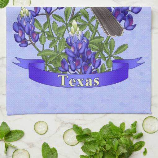 Texas State Mockingbird & Bluebonnet Flower Towel | Zazzle