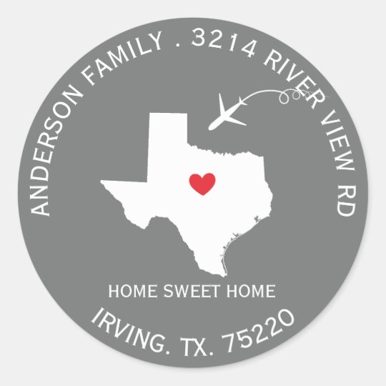 TEXAS State | New Home Address Label Sticker | Zazzle.com