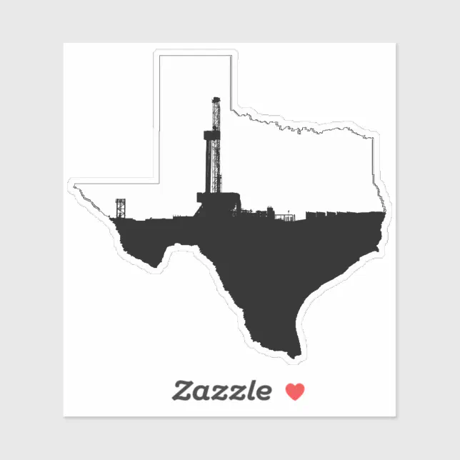 Texas State Oil Drilling Rig Sticker | Zazzle