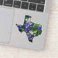 Texas State Outline with Bluebonnets Sticker | Zazzle