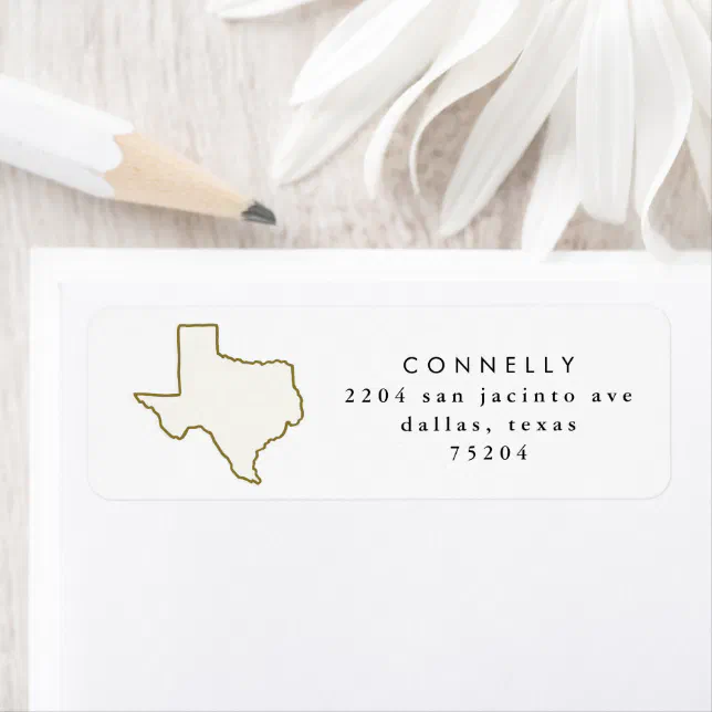 Texas State Return Address Labels | Zazzle