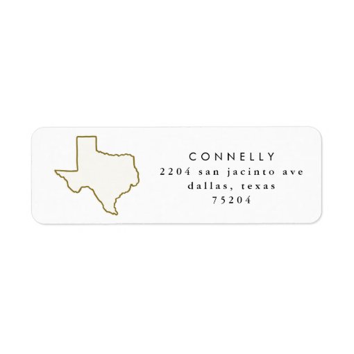 Texas State Return Address Labels | Zazzle