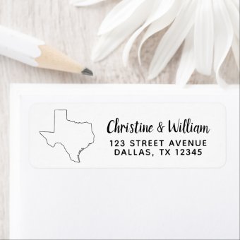 Texas State | Simple Modern Black Calligraphy Label | Zazzle