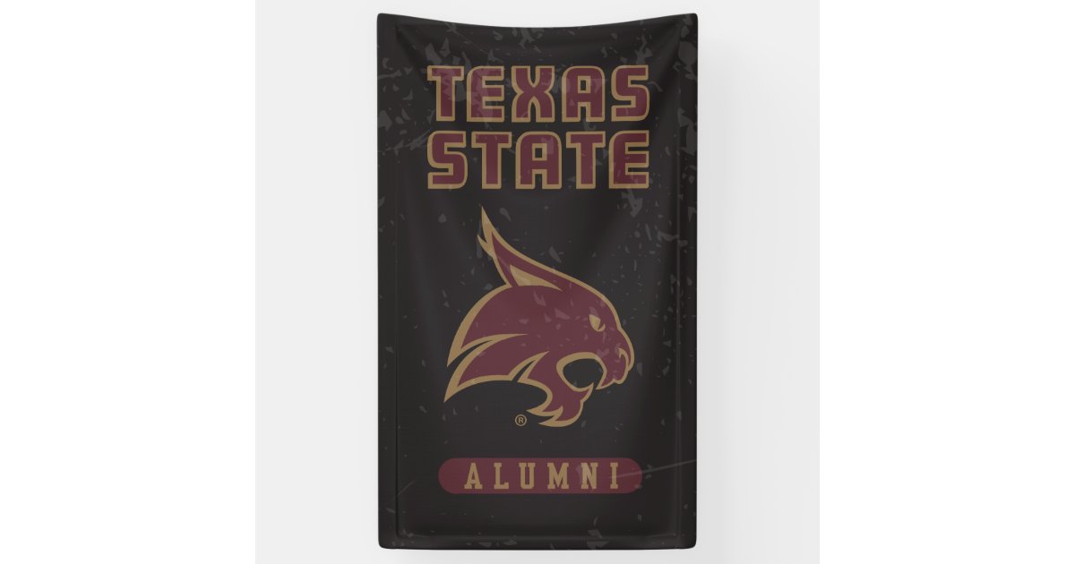 Texas State Supercat Alumni Distressed Banner | Zazzle