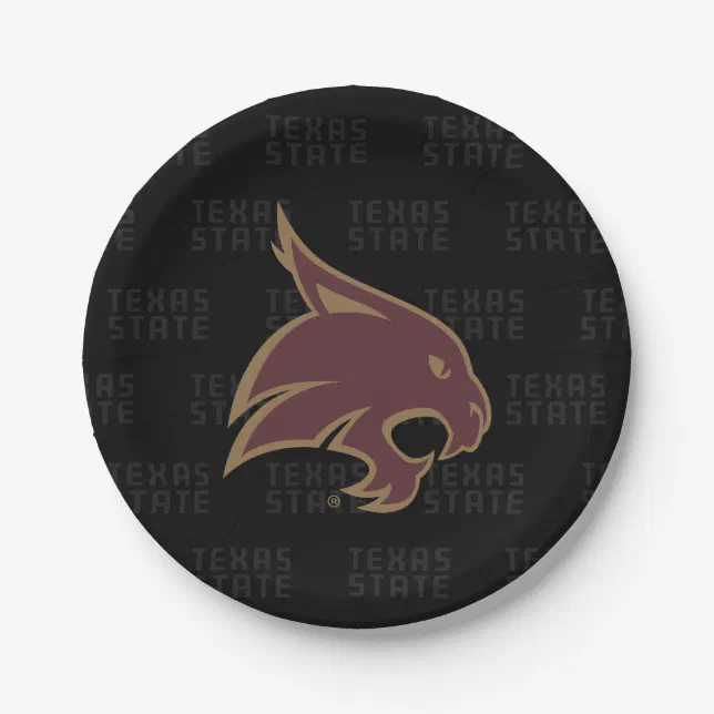 Texas State Supercat Watermark Paper Plates | Zazzle
