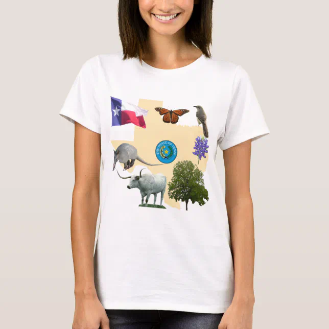 Texas State Symbols T-Shirt | Zazzle