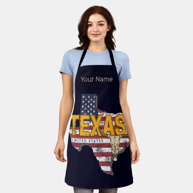 Texas State United States Retro Map Vintage USA Apron | Zazzle