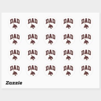 Texas State University Dad Classic Round Sticker | Zazzle