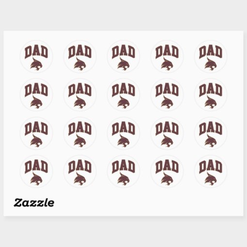 Texas State University Dad Classic Round Sticker | Zazzle