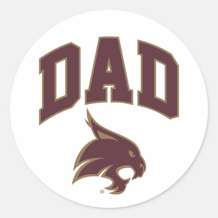 Texas State University Dad Classic Round Sticker | Zazzle