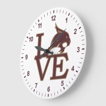Texas State University Love Large Clock | Zazzle