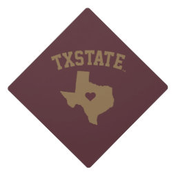 Texas State University State Love Graduation Cap Topper | Zazzle