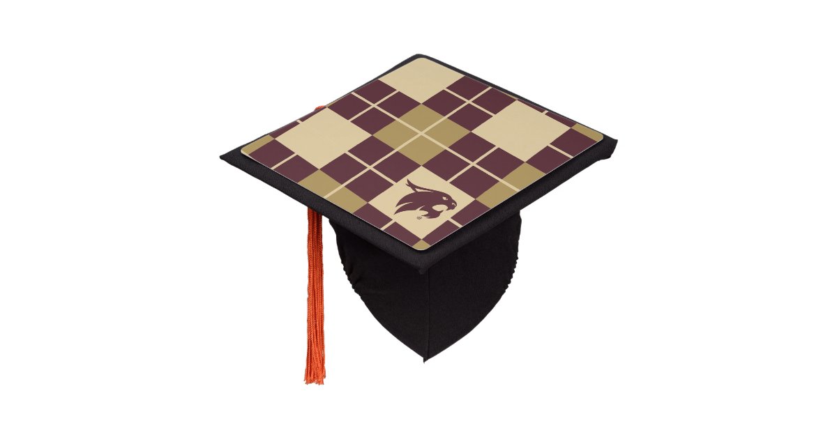 Texas State University Supercat Argyle Pattern Graduation Cap Topper ...