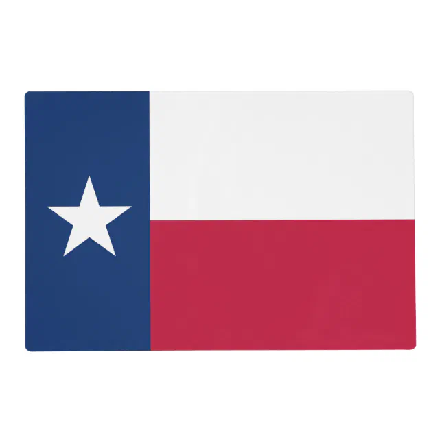 Texas state & USA flag one flag on each side Placemat | Zazzle