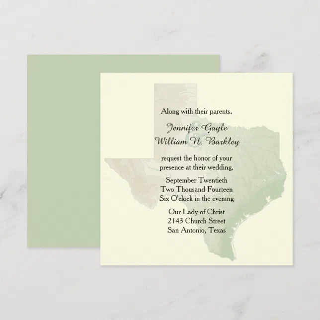 Texas State Wedding Invitation | Zazzle