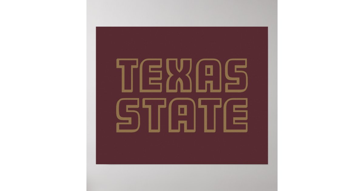 Texas State Word Mark Poster | Zazzle