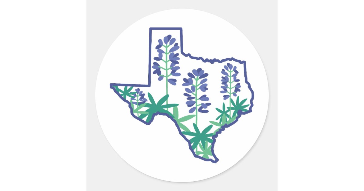 Texas Sticker, Texas State Sticker, Texan, Texas Classic Round Sticker ...