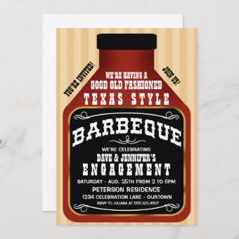 Texas Style BBQ Engagement Party Invitations | Zazzle