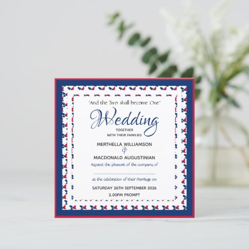 TEXAS USA FLAG Custom Patriotic Square Wedding Invitation | Zazzle