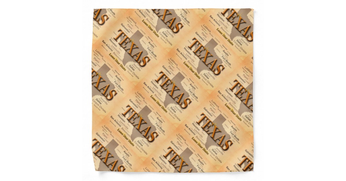 Texas Vintage Map Bandana | Zazzle