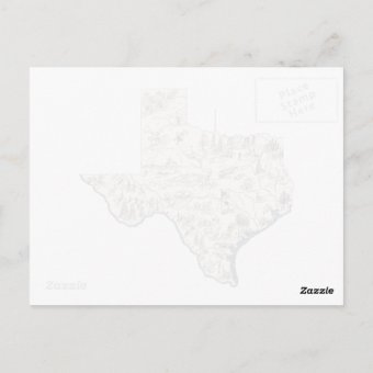 Texas Vintage Picture Map Antique State Chart Postcard | Zazzle