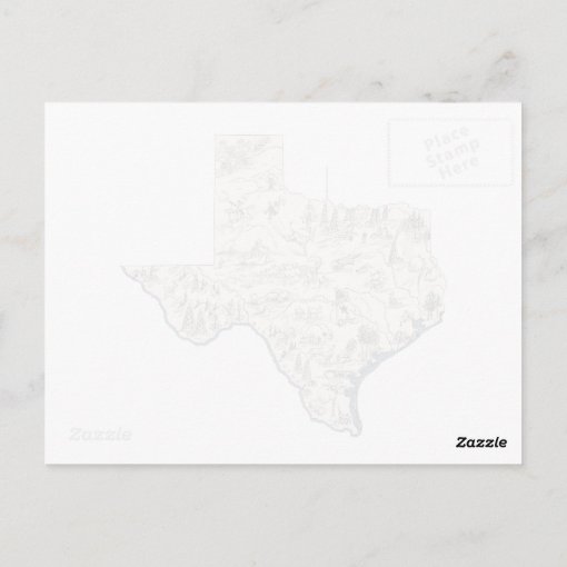 Texas Vintage Picture Map Antique State Chart Postcard | Zazzle