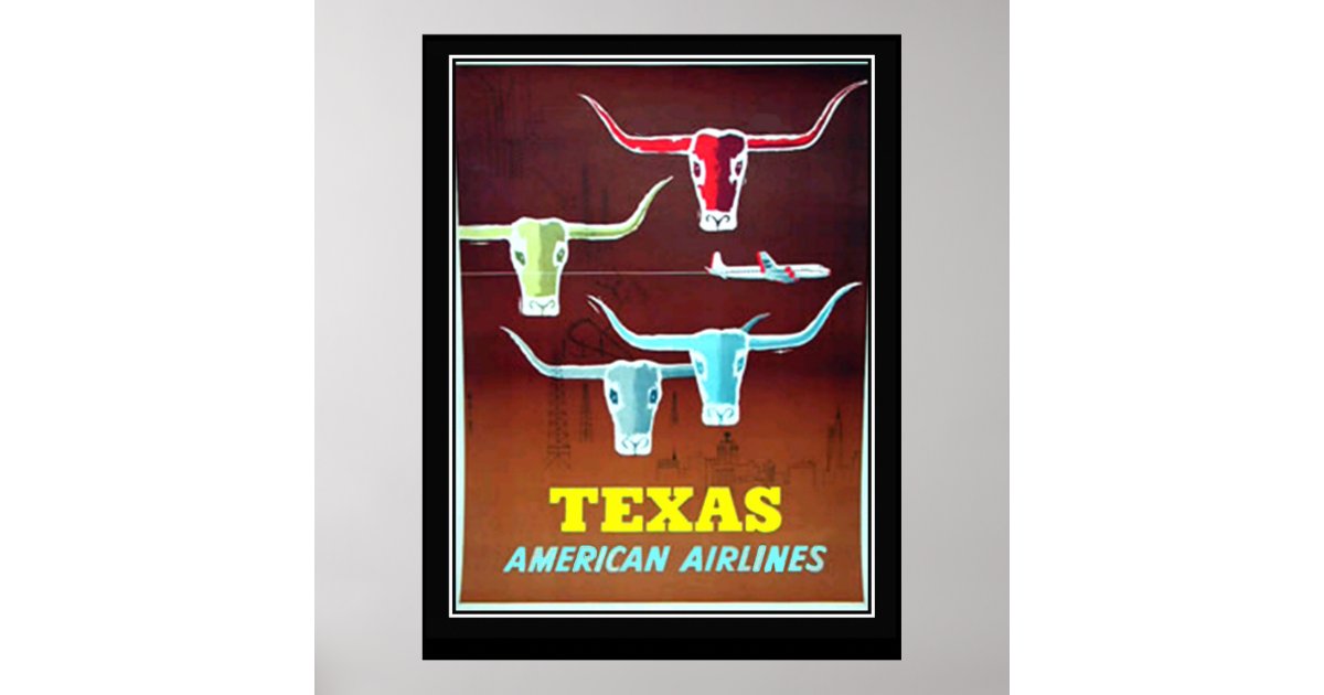 Texas Vintage Travel poster | Zazzle