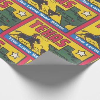 Texas vintage with cowboy wrapping paper | Zazzle