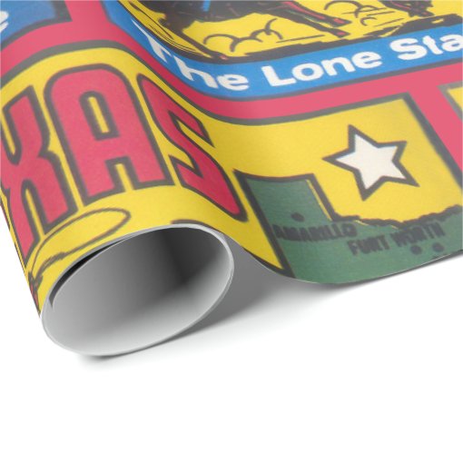 Texas vintage with cowboy wrapping paper | Zazzle
