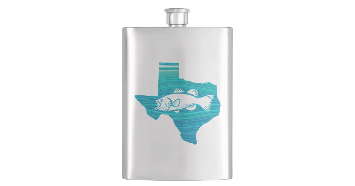 Texas Wave Fishing Flask | Zazzle