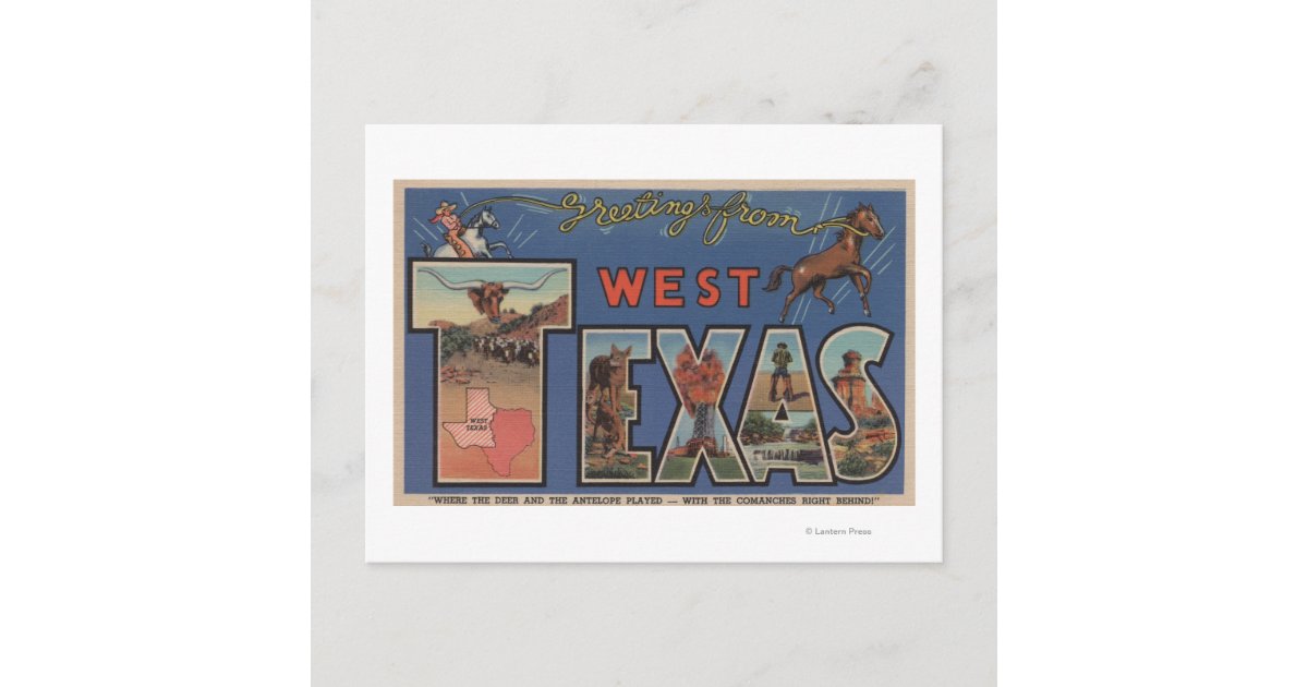 Texas (Western)Large Letter Scenes Postcard | Zazzle