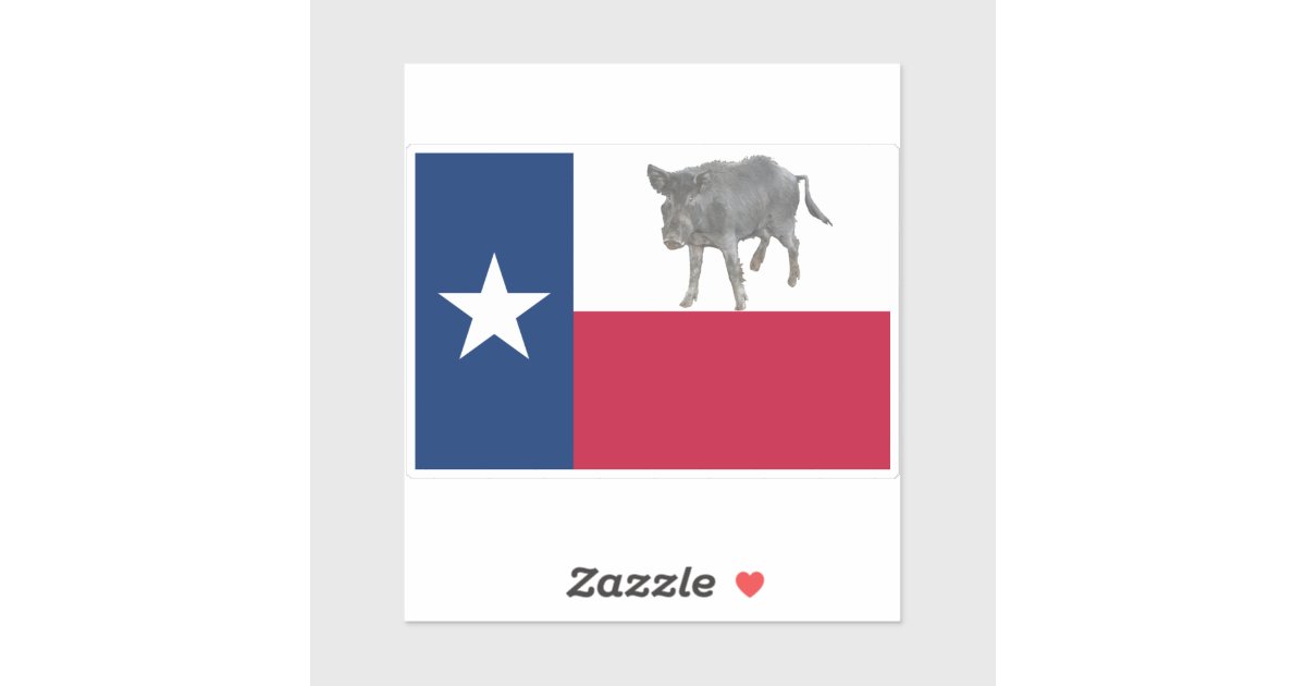 Texas Wild Hog Flag Sticker | Zazzle
