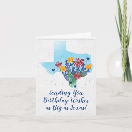 Texas Wildflowers Birthday Card | Zazzle