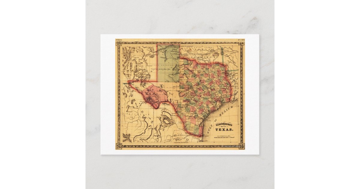 TexasPanoramic Map Postcard | Zazzle