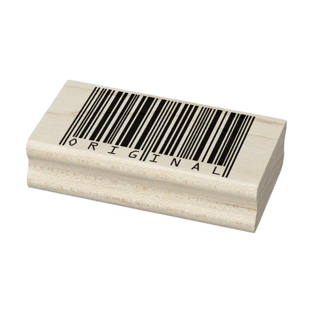 Text Design Barcode ORIGINAL Rubber Stamp | Zazzle