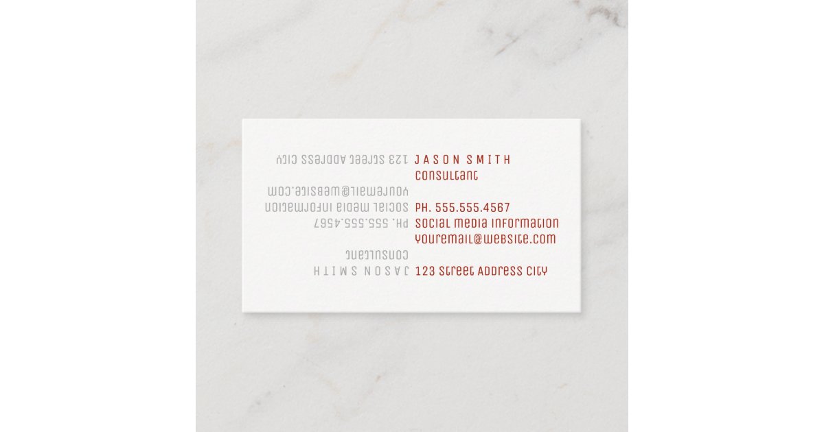 Text Flip / Red Business Card | Zazzle