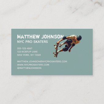 Text Integrated Skateboard Photo Business Card | Zazzle