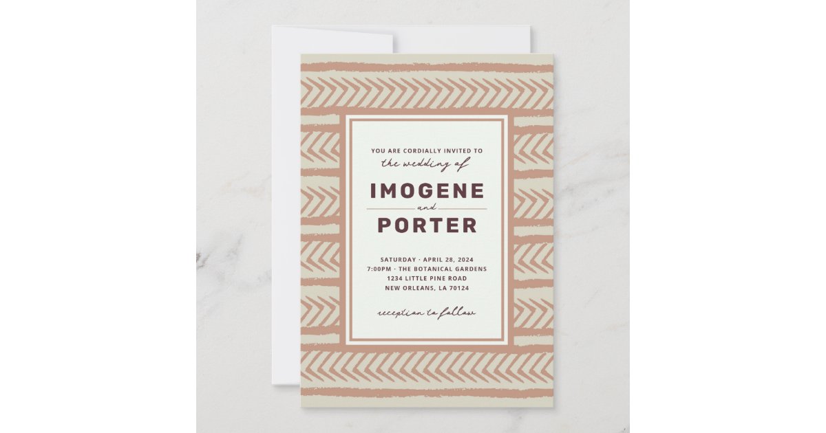 Textile Wedding Invitation | Zazzle