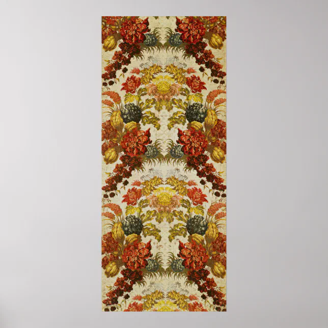 Textile with a repeating floral pattern poster | Zazzle