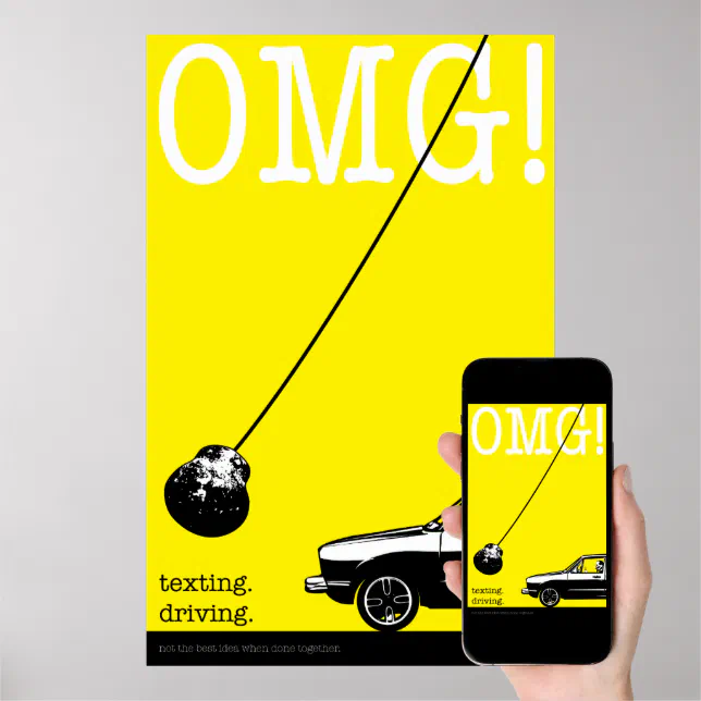 texting. driving. original poster | Zazzle