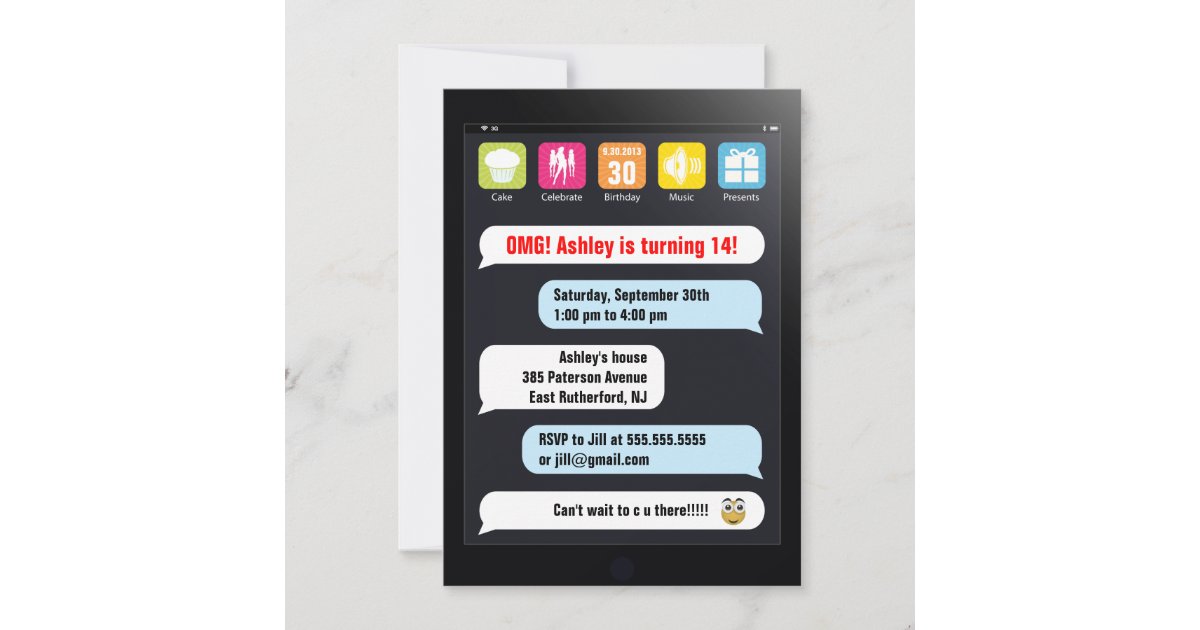 Texting Party Invitation | Zazzle