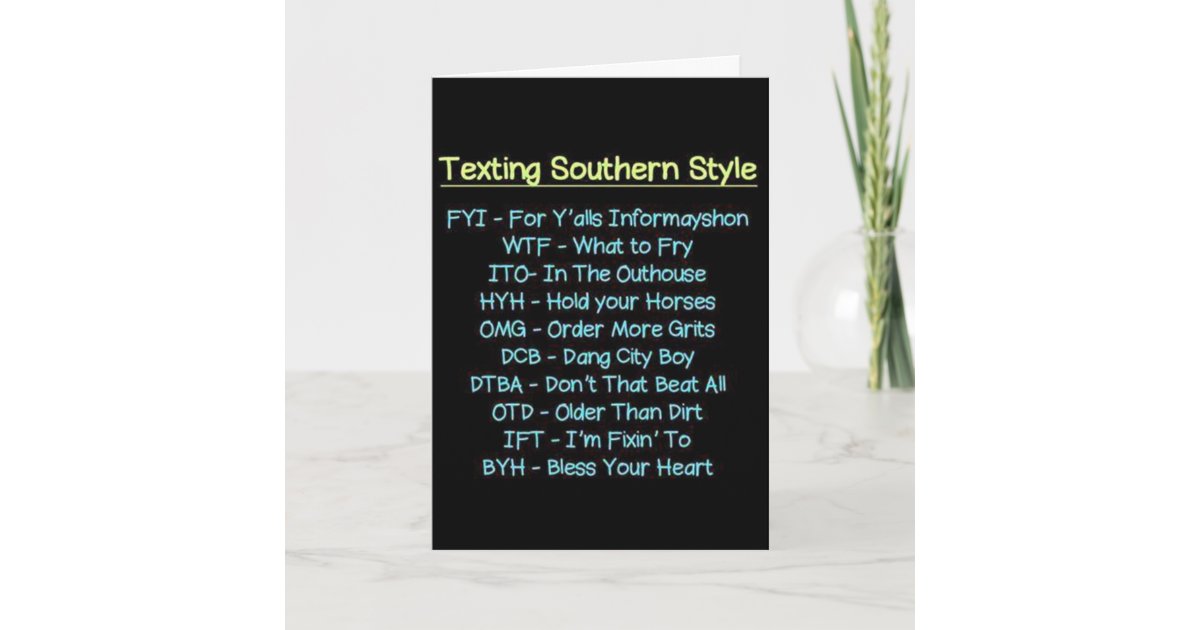 TEXTING "SOUTHERN STYLE" WITH "LOVE" HOLIDAY CARD | Zazzle