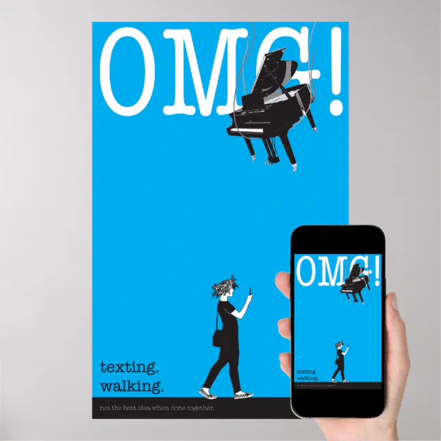 texting. walking. poster | Zazzle