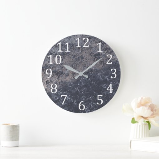 Texture Look Light Dark Gray Black Wall Clocks | Zazzle