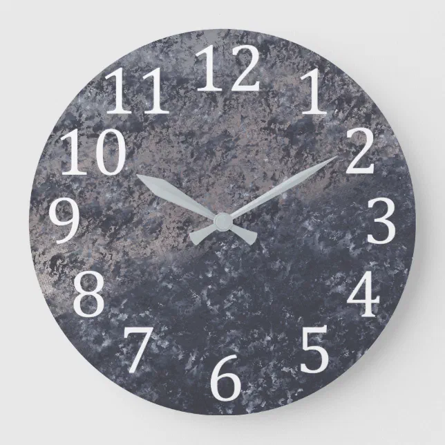 Texture Look Light Dark Gray Black Wall Clocks | Zazzle