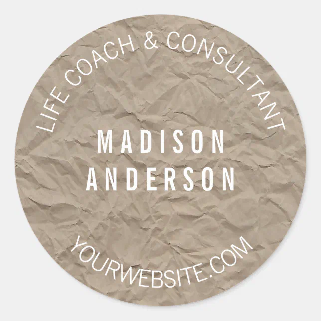 Texture Paper | Minimalist Modern Simple Design Classic Round Sticker ...