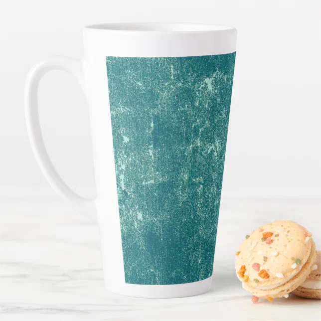 Texture Vintage Teal Green Chic Pattern Latte Mug | Zazzle